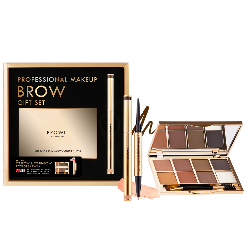 Browit Professional Makeup Brow GIFT SET Eyebrow & Eyeshadow 7 Colors ...